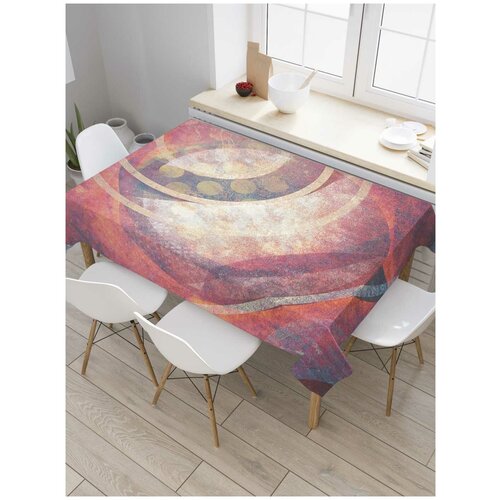Скатерть прямоугольная JoyArty на кухонный стол "Геометрия космоса" из оксфорда, 120x145 см