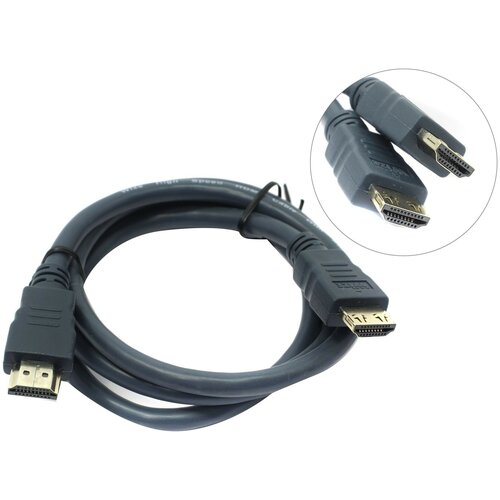 Кабель HDMI(m) - HDMI(m) 1.0м Wize, v2.0, позол. контакт, экран, темно-серый (CP-HM-HM-1M)