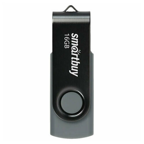 Флеш-диск 16 GB SMARTBUY Twist USB 2.0, черный, SB016GB2TWK