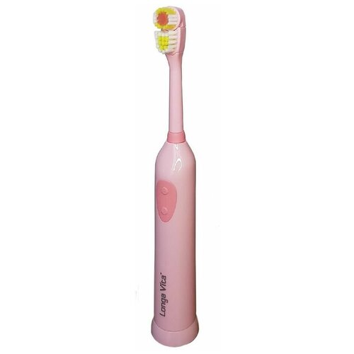 Электрическая зубная щетка Longa Vita для взрослых, ротационная + сменная насадка в комплекте, розовая КАВ-2-НТМ/розовая