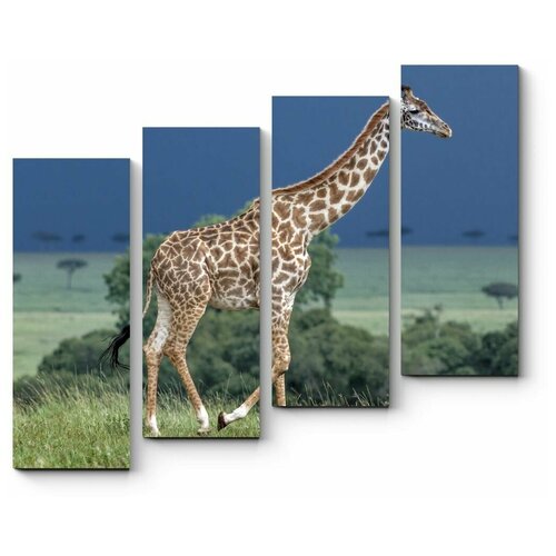 Модульная картина Жираф на прогулке100x86