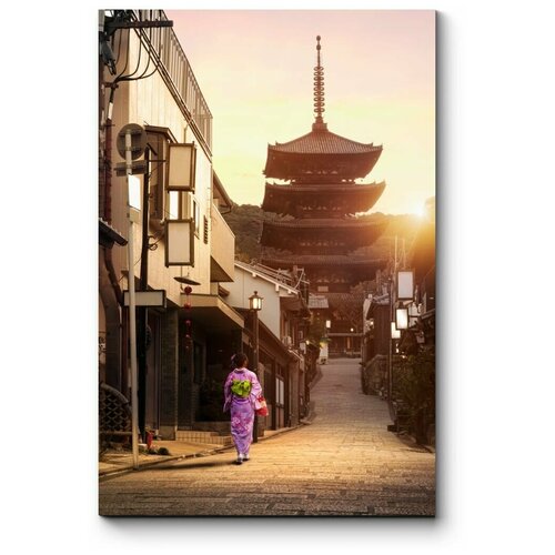 Модульная картина Прогулка по предрассветному Киото70x105