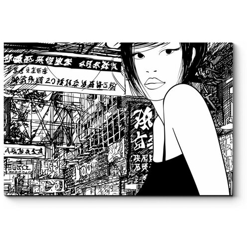 Модульная картина Красавица на оживленной улице Бангкока50x33