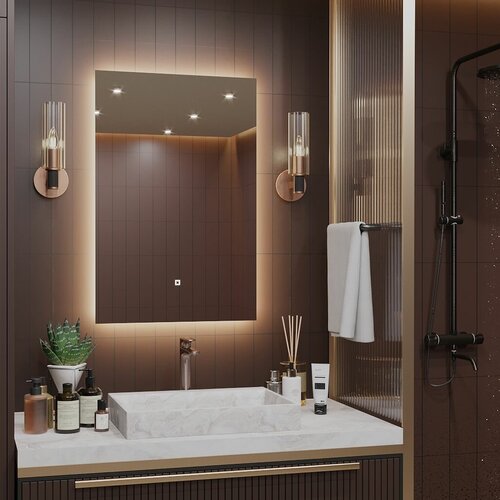 Зеркало Квартал 60*40 с тёплой LED-подсветкой и антизапотеванием