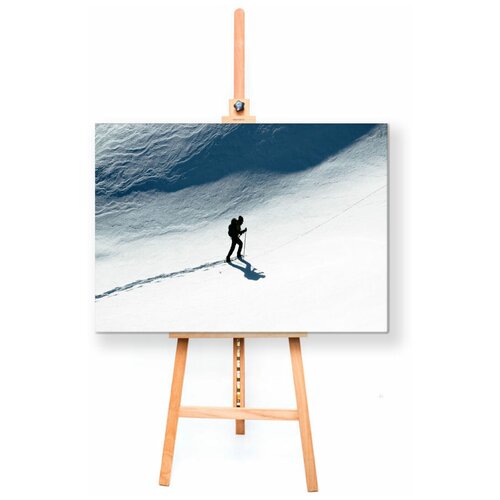 Интерьерная картина Coolpodarok Лыжи Лыжник Идёт по снегу Лыжня