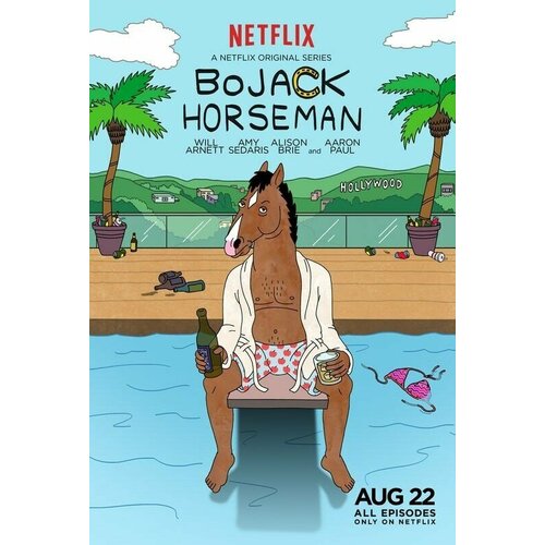 Плакат, постер на бумаге Конь БоДжек (BoJack Horseman), JC Gonzalez, Эми Уинфри, Джоэль Мосер. Размер 42 х 60 см