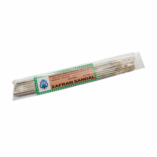 ZAFRAN SANDAL Ramakrishna's Natural Handmade Incense Sticks (шафран сандал натуральные благовония ручной работы, Рамакришна), 20 г.