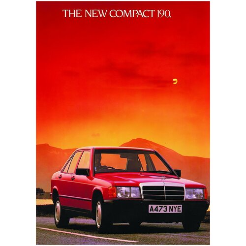 Постер / Плакат / Картина Красный автомобиль 60х90 см в подарочном тубусе