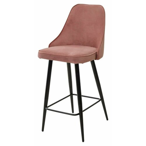Стул барный м-сити Полубарный стул NEPAL-PB розовый #15, велюр/ черный каркас (H=68cm) М-City арт. 461MC03830