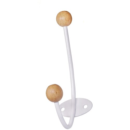 Крючок-вешалка с деревянным шариком КВД-2 белый