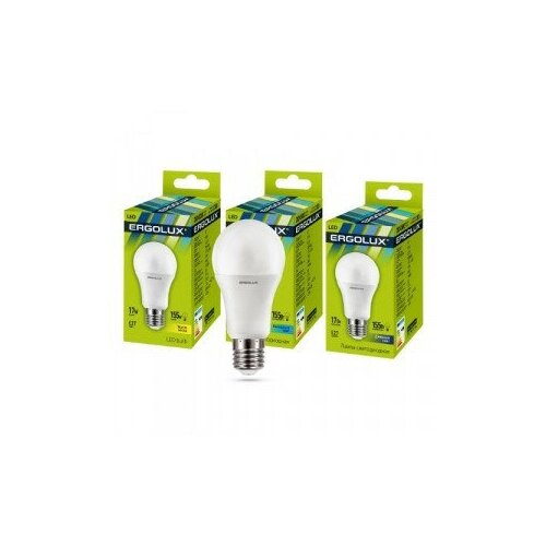 Светодиодная LED лампа Ergolux ЛОН A60 E27 17W(1630lm 270°) 4500K 4K матовая 120x60 пластик/алюм. LED-A60-17W-E27-4K (упаковка 14 штук)
