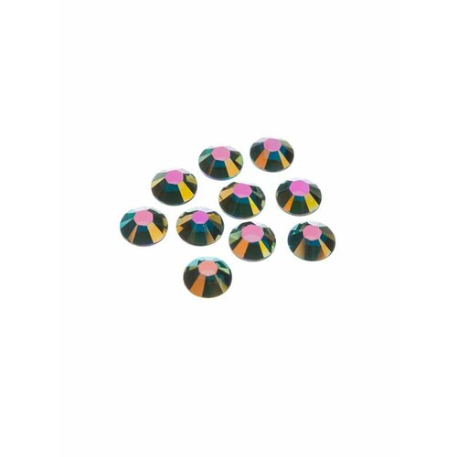 Стразы цветные круглые, Swarovski, SS16, 10шт, 063 №32 тр-н, IRISK, Д010-06-01