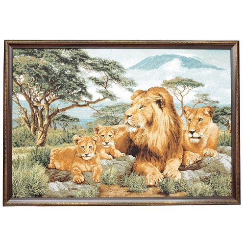 Гобелен картина интерьерная Магазин гобеленов "Африканские львы" 75*107см
