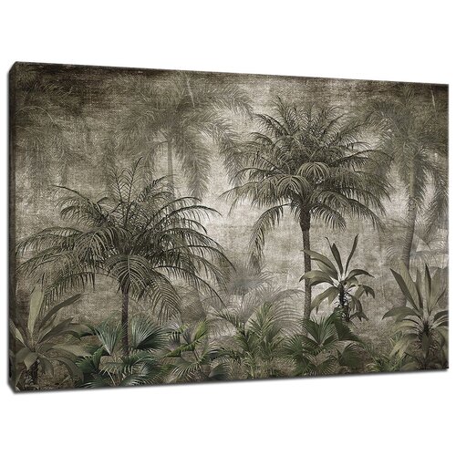 Картина Уютная стена "Фактурные листья пальм в джунглях" 100х60 см
