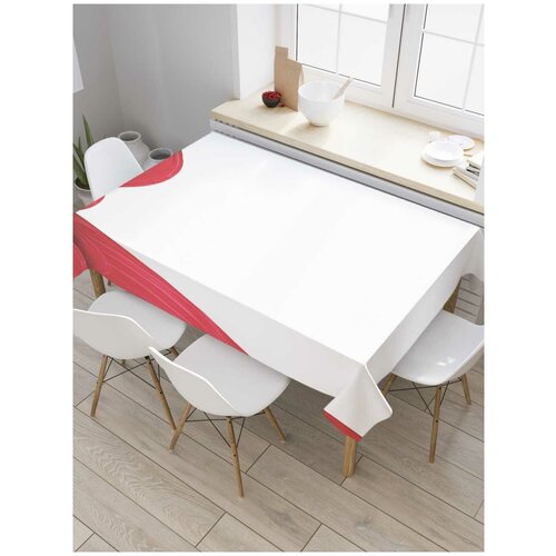 Скатерть прямоугольная JoyArty на кухонный стол "Красные шторы" из оксфорда, 120x145 см