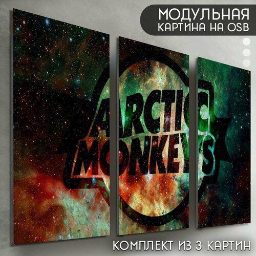 Модульная картина на рельефной доске ОСП "музыка Arctic Monkeys (арктик манкис, инди, Алекс Тёрнер, рок, металл, панк) - 6140"