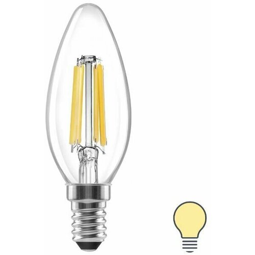 Комплект лампочек Lexman 10шт, E14 220-240 В 6 Вт свеча прозрачная 750 лм теплый белый свет