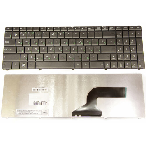 Клавиатура для ноутбука Asus 04GNQX1KRU00-1, черная, без рамки