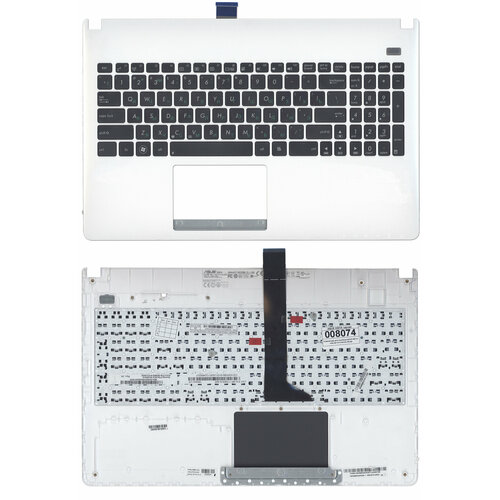 Клавиатура для ноутбука Asus 90R-NM01K1080U, черная с белым топкейсом