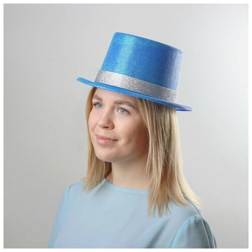 Карнавальная шляпа "Фееричный цилиндр", цвет голубой 1657329