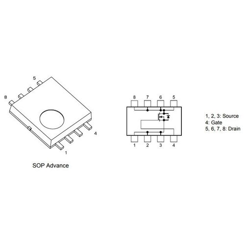 Микросхема TPCA8056-H N-Channel MOSFET 30V 48A SOP-ADVANCE