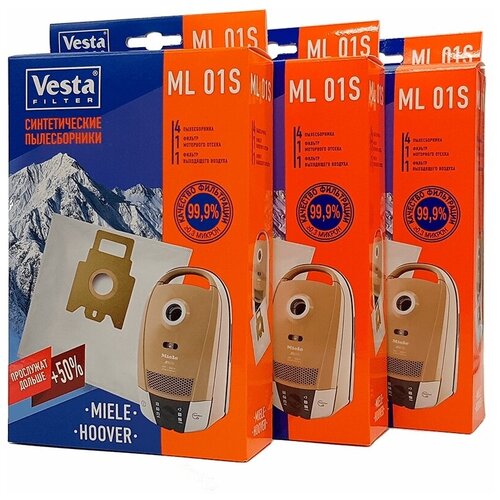 Vesta filter ML 01 S XXl-Pack комплект пылесборников, 12 шт + 6 фильтров