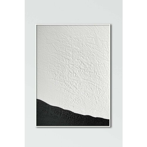 Картина для интерьера объемная DECORMARKT Абстракция черно-белая #2, 50х70 см, текстурная картина ручной работы в скандинавском стиле