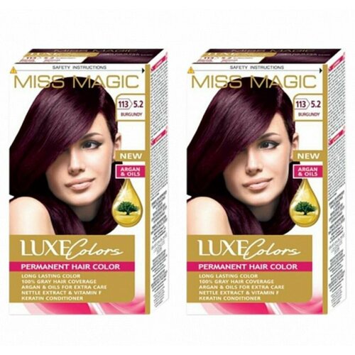 MISS MAGIC Краска для волос Luxe Colors, тон 113/5.2 Бургунд, 108 мл, 2 штуки/