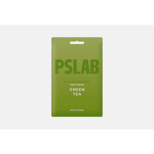 Противовоспалительная тканевая маска для лица PSLAB, GREEN TEA 23шт