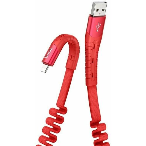 Кабель USB 2.4A (iOS Lighting) 1.2м HOCO U78 Красный