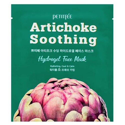 Petitfee Маска гидрогелевая с артишоком - Artichoke soothing hydrogel face mask, 32г