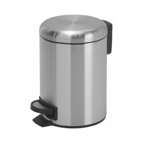 Круглый контейнер для мусора Gedy G-Potty с педалью - 3 литра крышка soft close, зачищ. хром