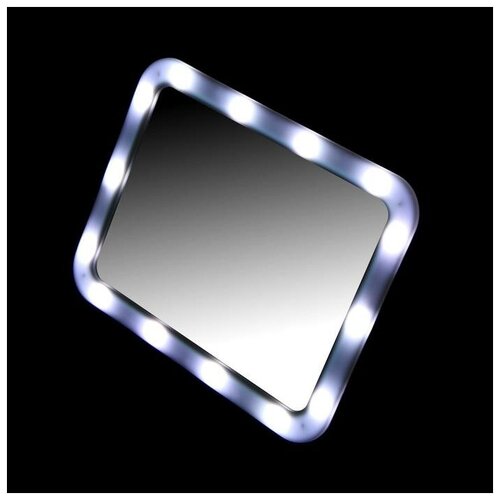 Зеркало LuazON KZ-01, подсветка, настольное, 14 диодов, 4хАА (не в комплекте), белое