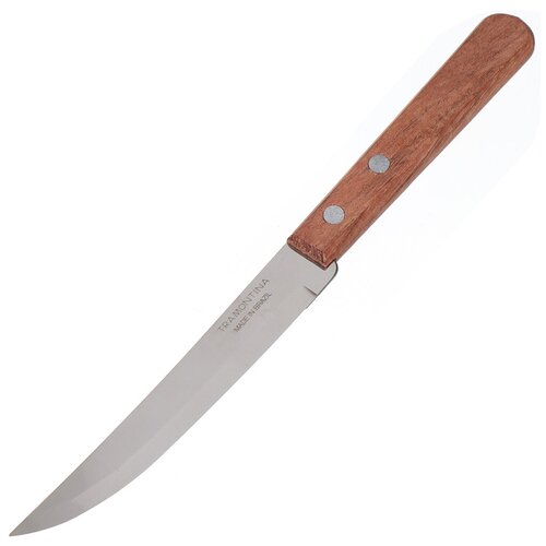 Нож кухонный Tramontina, Dynamic, для стейка, нержавеющая сталь, 12.5 см, рукоятка дерево, 22321/205-TR