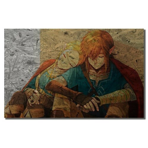 Картина интерьерная на рельефной доске, рисунок Игра The Legend of Zelda 5943 Г