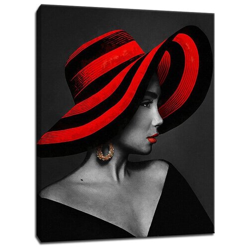 Картина Уютная стена "Эффектный портрет девушки в шляпе" 50х60 см