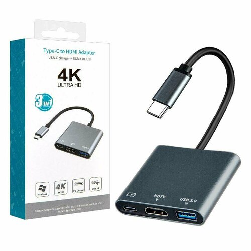 HUB Type-C 3in1 (Type-C + HDMI + USB 3.0)