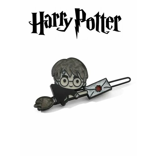 Заколка для волос Гарри Поттер на метле с письмом