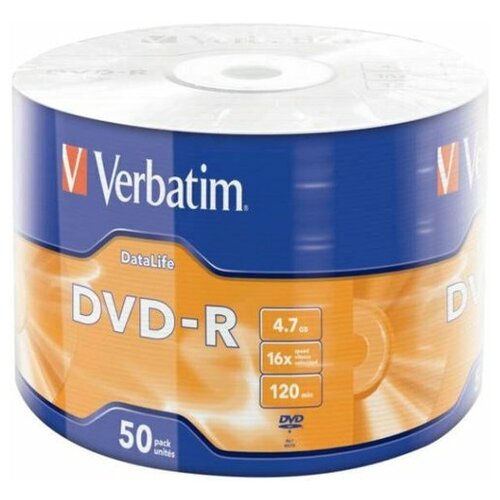 Диск DVD-R Verbatim 4.7 Gb, 16x, Shrink (50), DataLife (50/600)