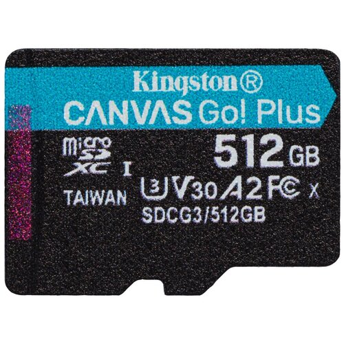 Флеш карта microSD 512GB Kingston microSDXC Class 10 UHS-I U3 V30 Canvas Go Plus 170MB/s