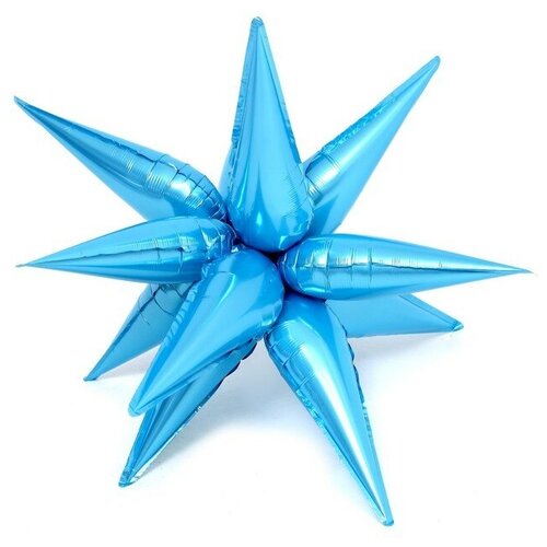 Шар фольгированный 26" «Звезда 3D составная», цвет голубой