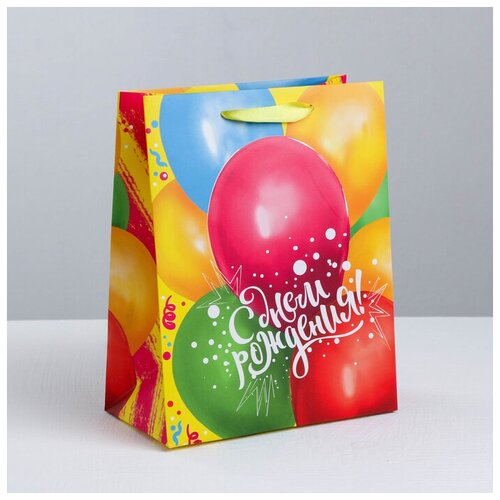 Пакет ламинированный вертикальный «В твой День Рождения», ML 23 × 27 × 11.5 см