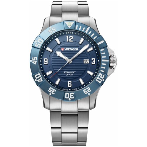 Наручные часы WENGER Seaforce, серебряный, синий
