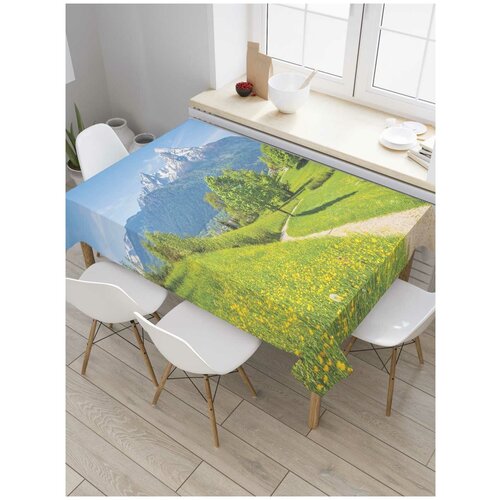 Скатерть прямоугольная JoyArty на кухонный стол "Чудные тропы" из оксфорда, 180x145 см