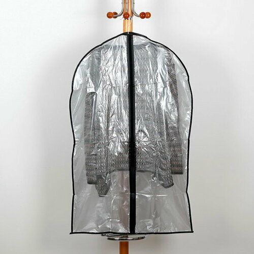 Чехол для одежды 60x90 см, PEVA, цвет серый прозрачный