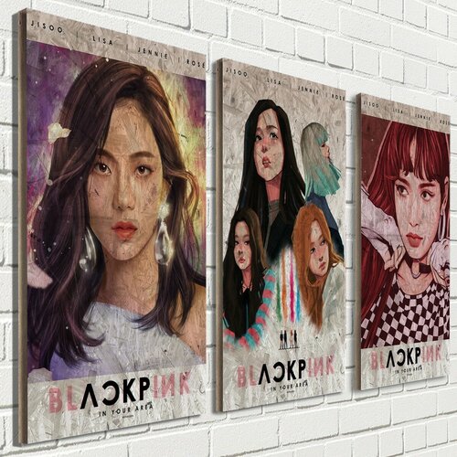 Модульная картина музыка blackpink (K-pop, Джису, Дженни, Лиса, Розэ) - 1064