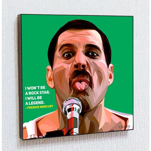 Картина постер Фредди Меркьюри в стиле ПОП-АРТ в рамке с креплением / Портрет / Queen/ Top Poster