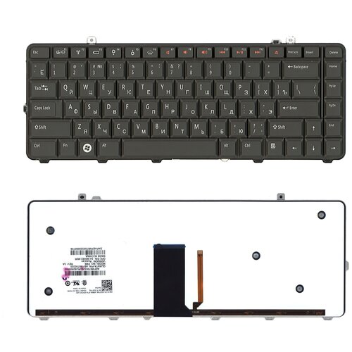 Клавиатура для ноутбука Dell 0DJ79K черная c подсветкой