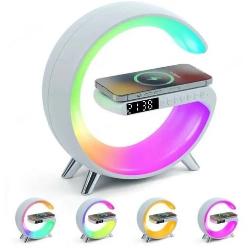 Ночник-колонка RGB Smart Light Sound Machine, луна, белая