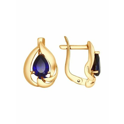 Серьги The Jeweller, красное золото, 375 проба, сапфир, сапфир синтетический, синий